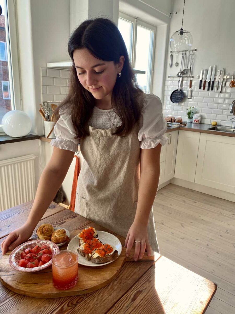 Salmon Roe Toast & Morning Buns with Citrus Butter by Gabriella Skog