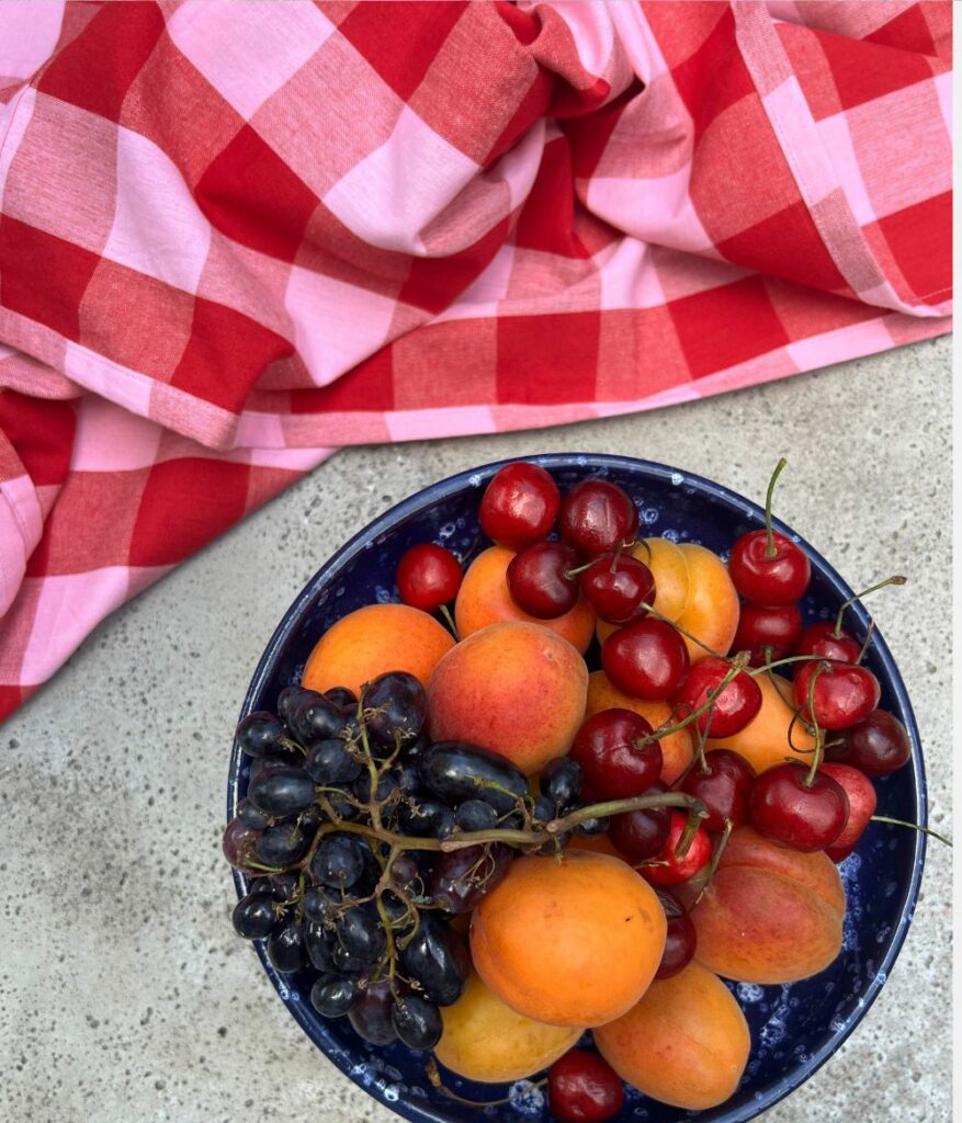 Red and pink gingham napkins