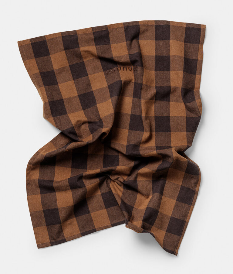 Brown checked seat cushion